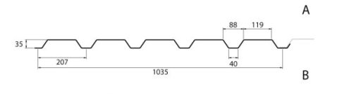 SAB 35/1035. Het meest verkochte en oudste damwand- of trapeziumprofiel.