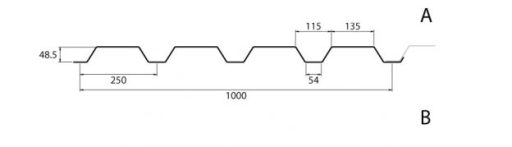 SAB 50/1000 trapeziumprofiel