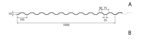 SAB 19/1050, het unieke laagste trapeziumprofiel van SAB, zowel ...